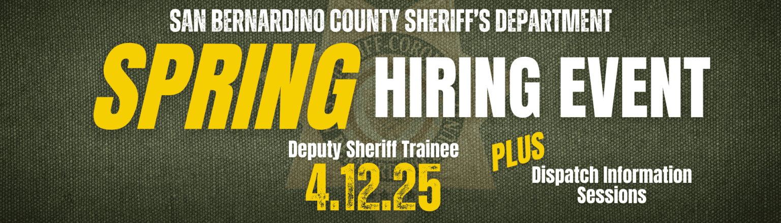 Sheriff’s Spring Hiring Event – San Bernardino County Sheriff’s Jobs